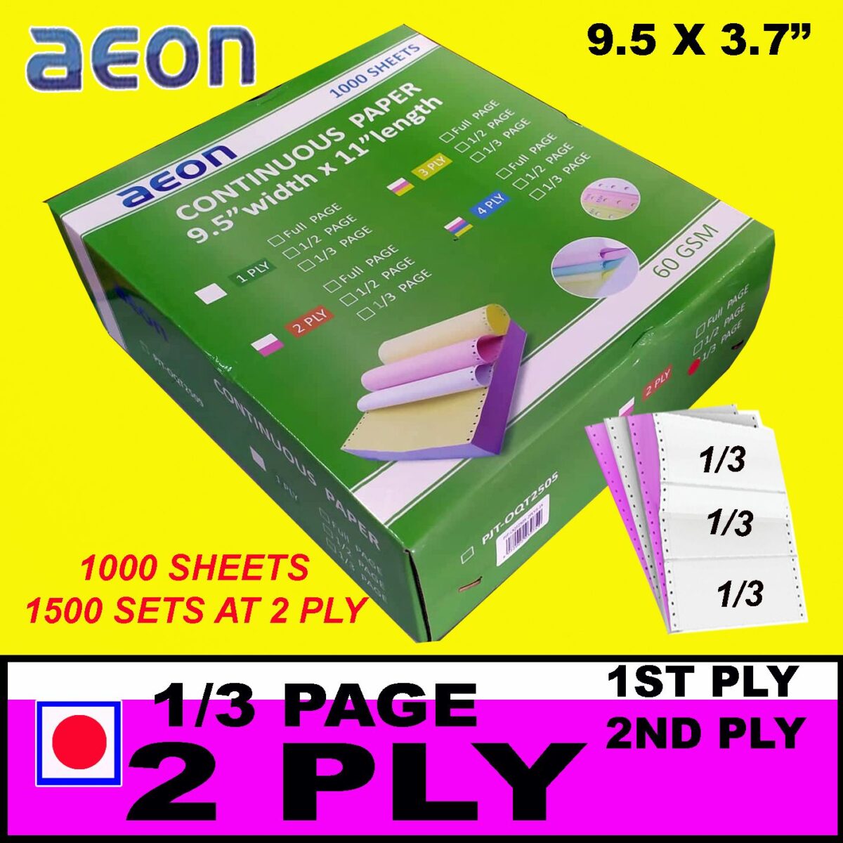 9.5" X 11" 2PLY CONTINUOUS PAPER 60GSM | IECComputers