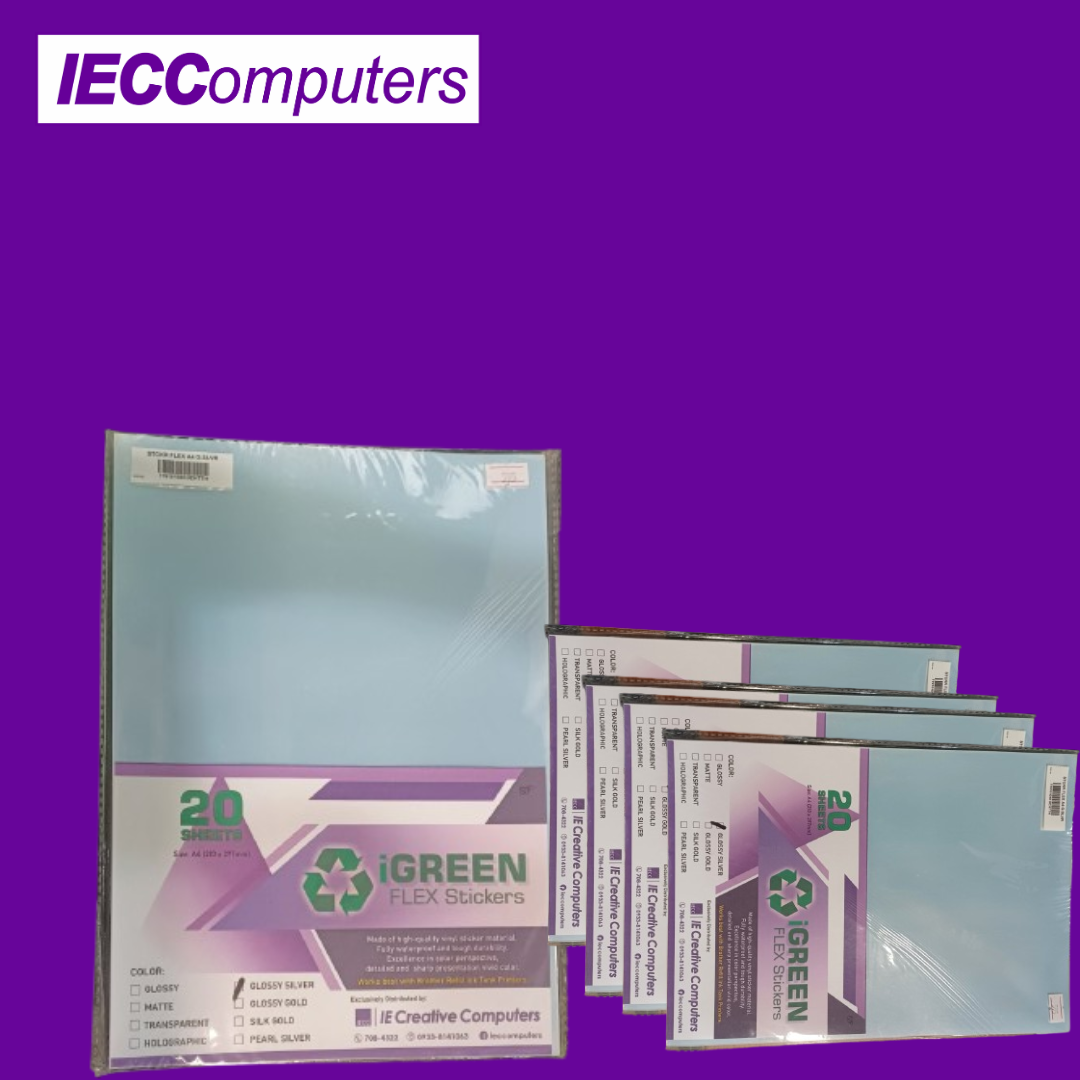 iGREEN A4 PEARL SILVER FLEX STICKER 20 sheets | IECComputers
